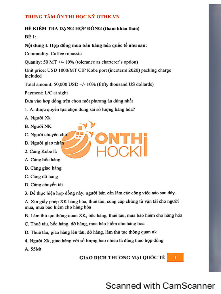 đề ktra dạng hợp đồng | PDF