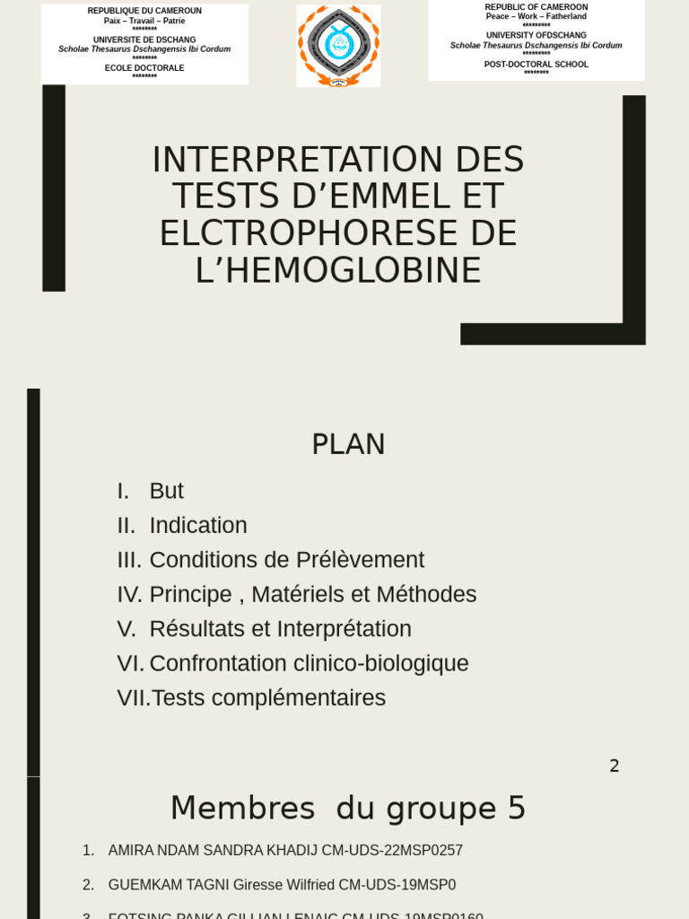 Test D'emmel Et Elctrophorese de L'hemoglobine | PDF | Globule rouge ...