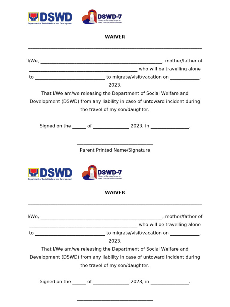 Waiver | PDF