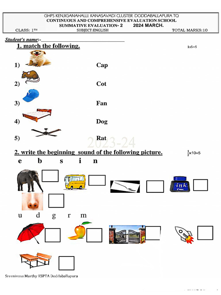 1-3 English Qu Paper 2024 MARCH-1 | PDF