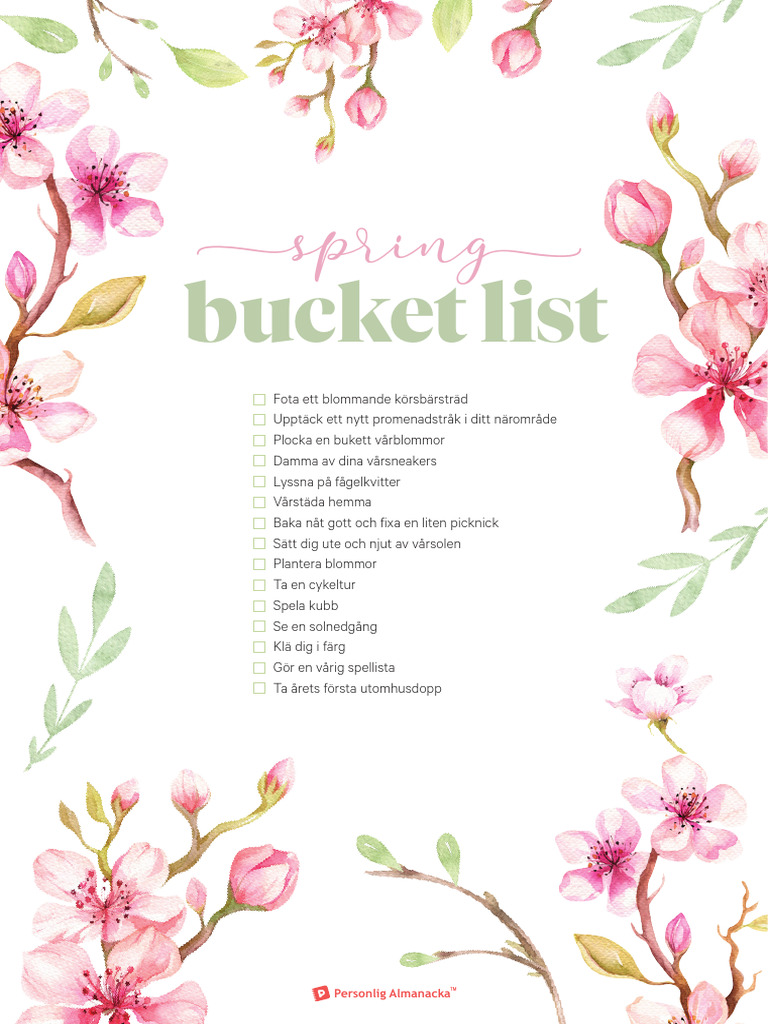 Spring Bucket List Se | PDF