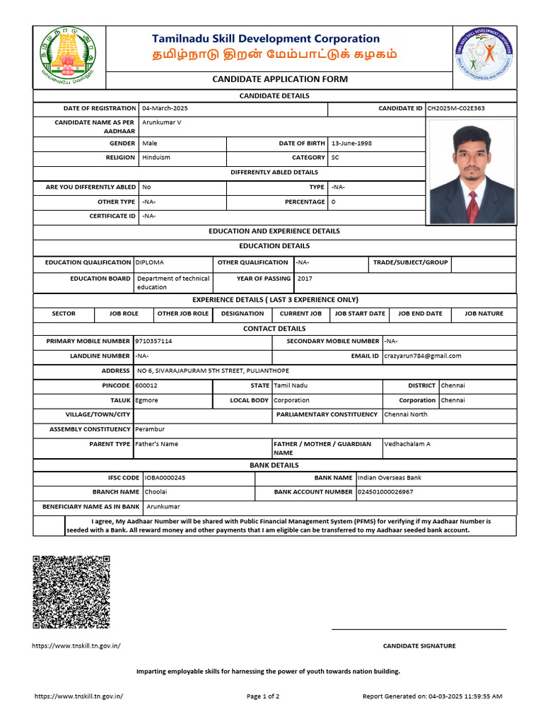 Candidate Application Form | PDF