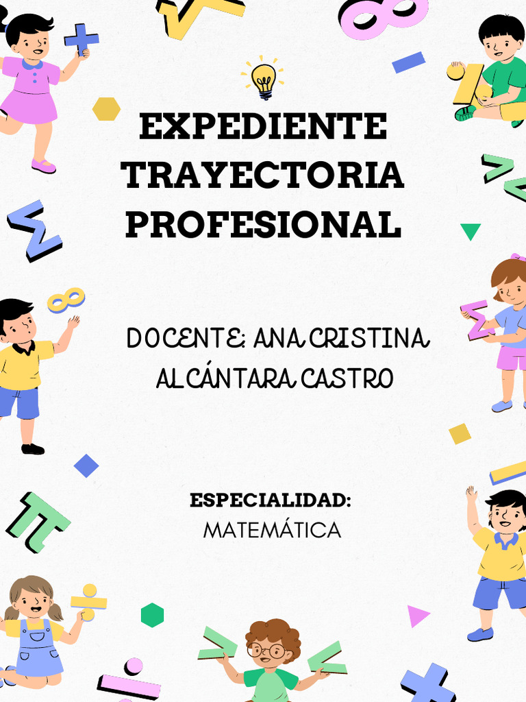 Documento A4 Portada de Matemáticas Ilustrado Infantil Multicolor | PDF