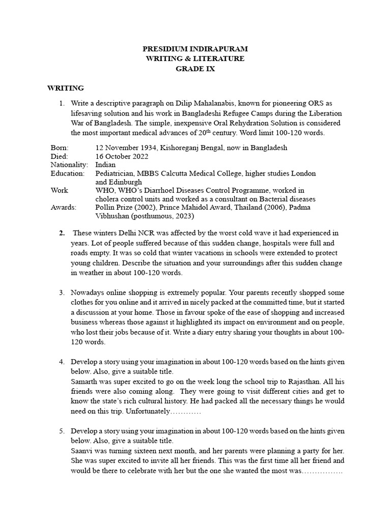 g9 Eng Final Rev (Writing & Lit) | PDF