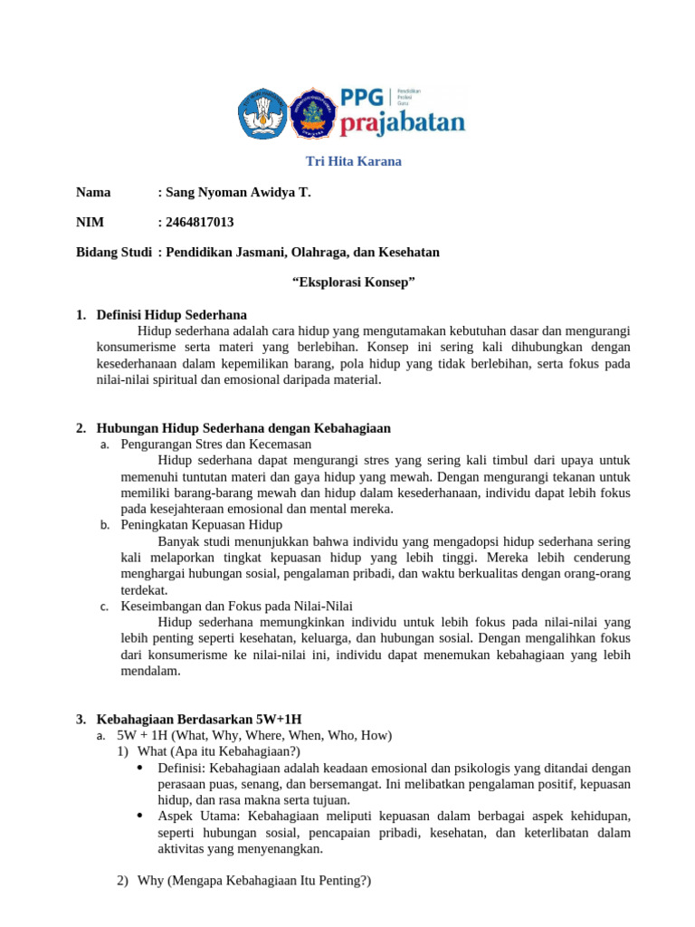 Eksplorasi Konsep - Topik 1 - LK Individu | PDF