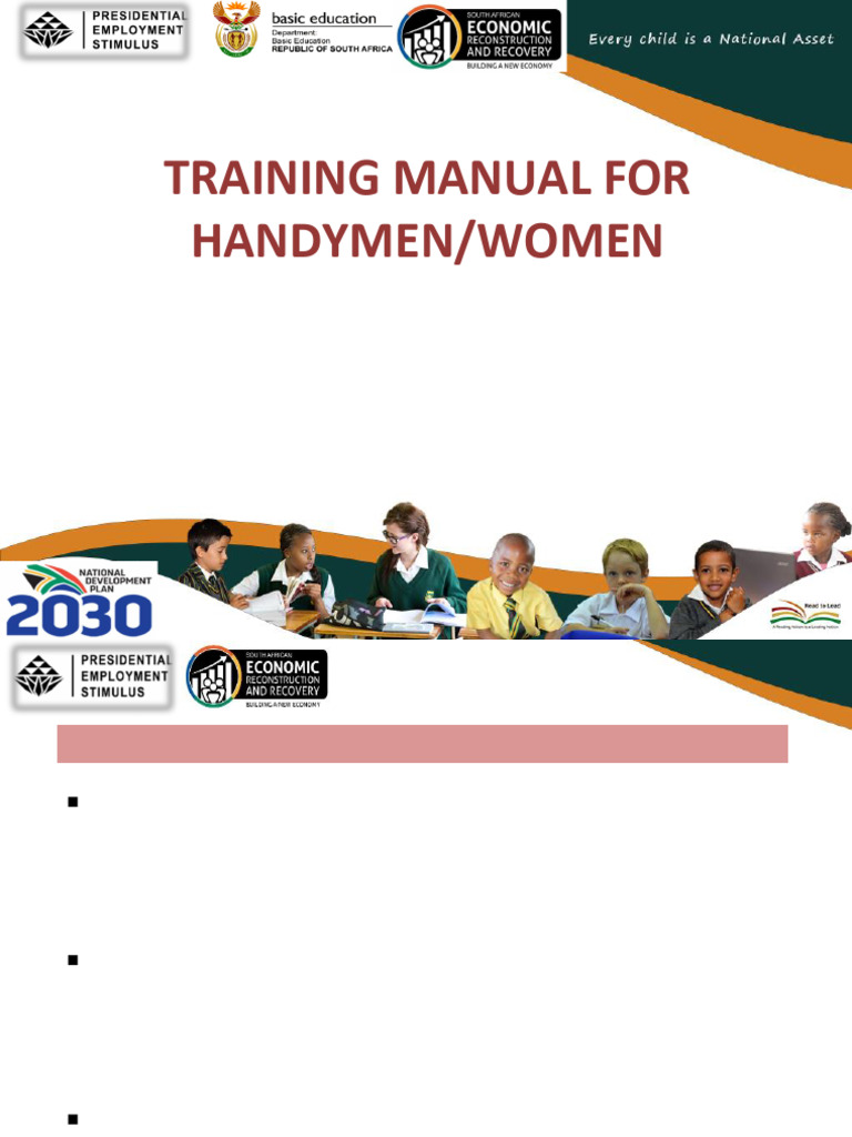 Handymen Women Training Manual PHASE IV | PDF | Occupational Safety And ...