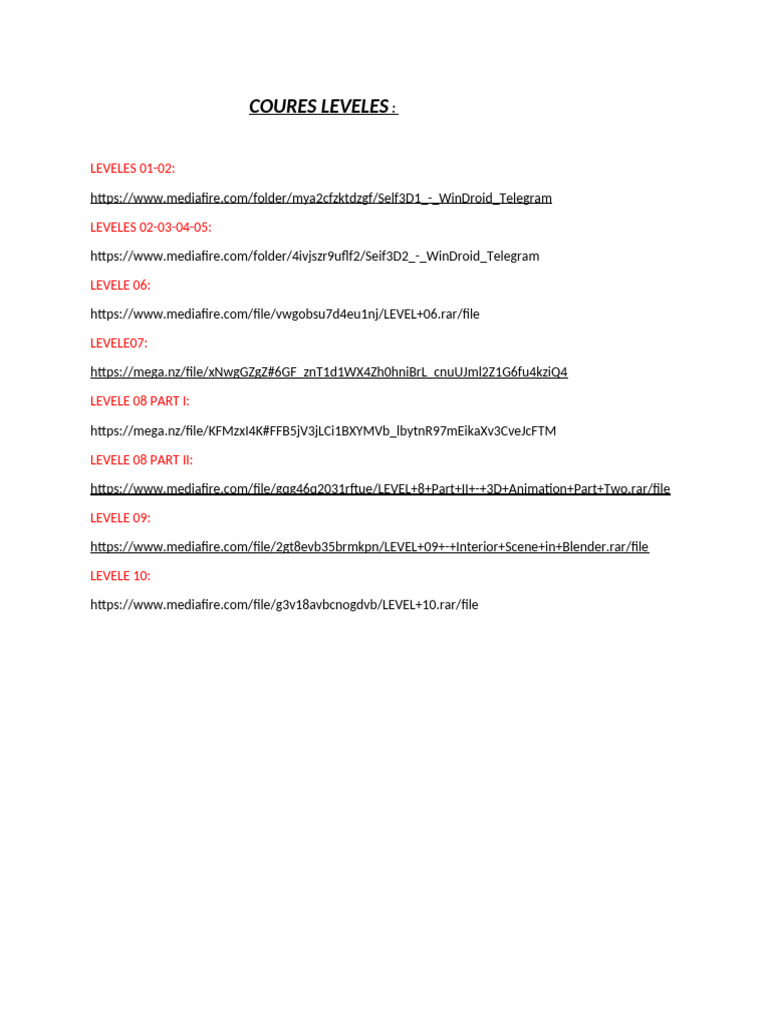 Coures Leveles | PDF