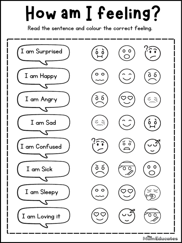 How Am I Feeling Worksheet | PDF