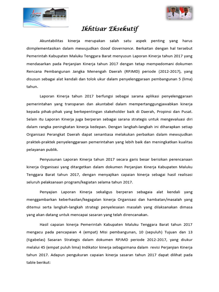Ikhtisar Eksekutif Lkip 2017 | PDF