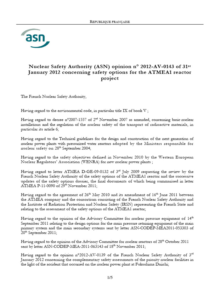 2012-01-31 ASN 2012-AV-0143_opinion_Atmea_safety_options | PDF ...