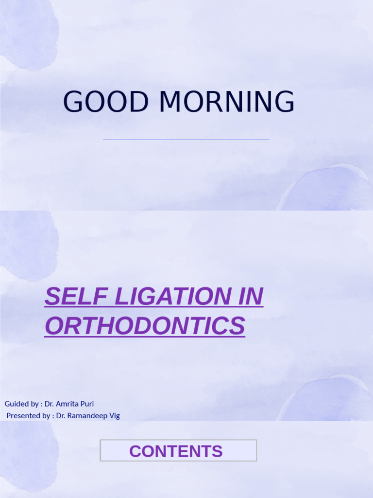 Self Ligation Seminar | PDF | Orthodontics | Materials