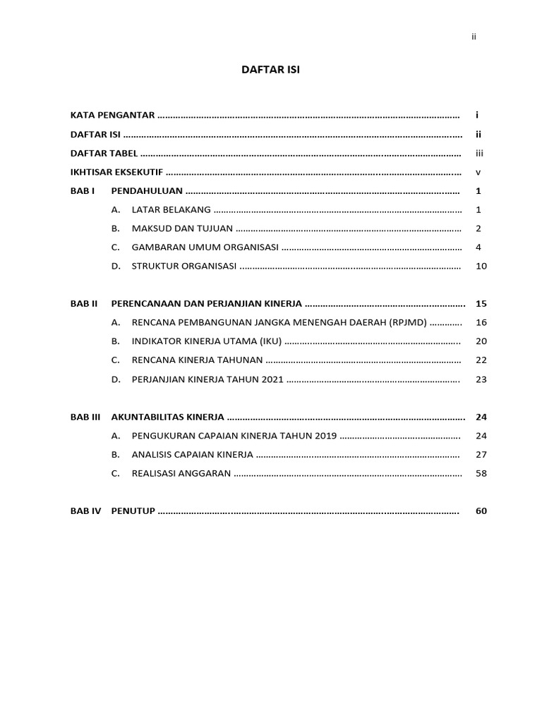 PDF Daftar Isi Lkip 2021 | PDF