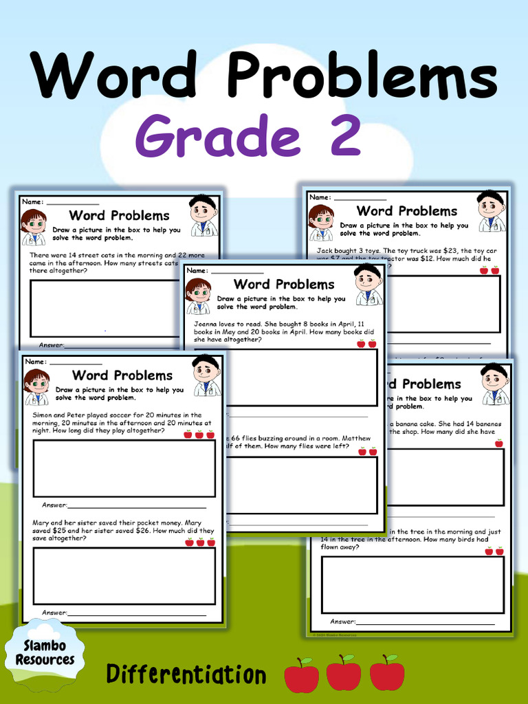 Grade 2 Word Problems Draw A Picture Preview | PDF
