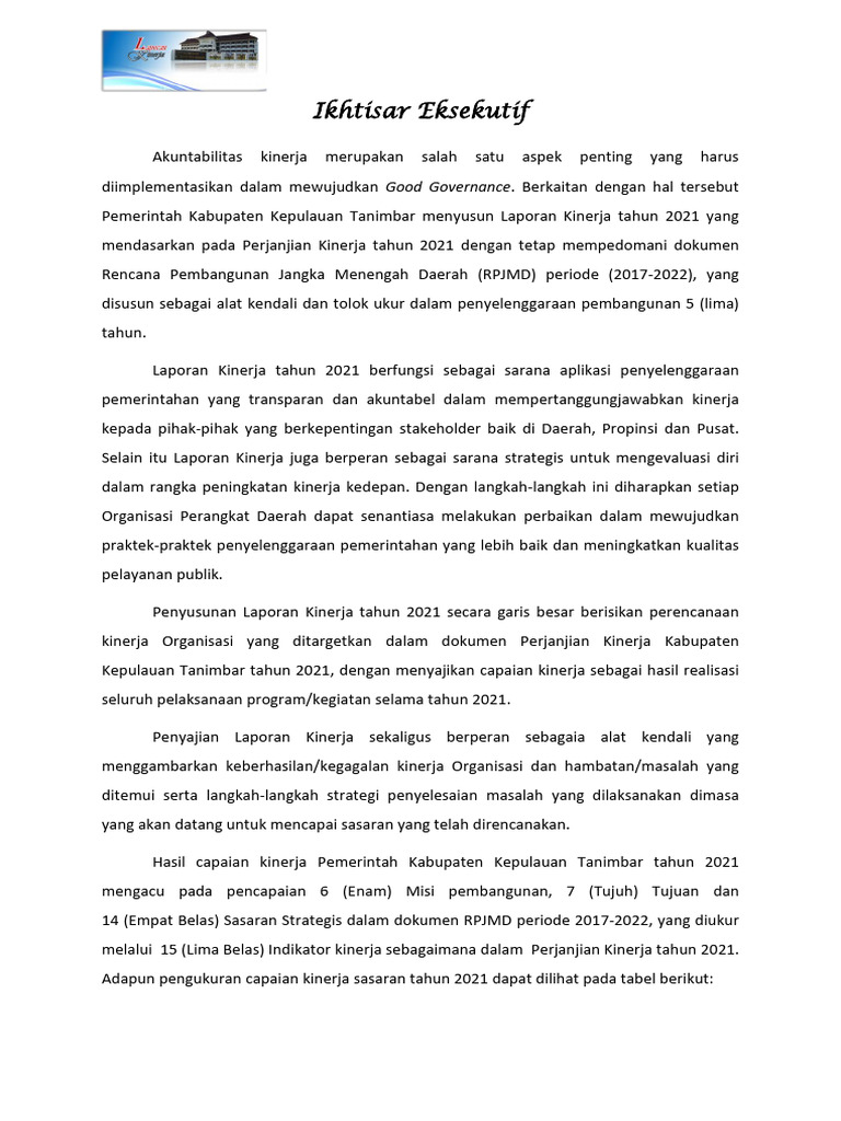 PDF Ikhtisar Eksekutif Lkip 2021 | PDF