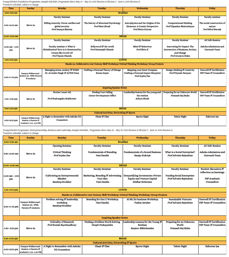 Schedule - Advanced FP + EBL | PDF | Cognition