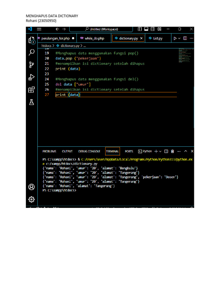 Menghapus Data Dictionary | PDF
