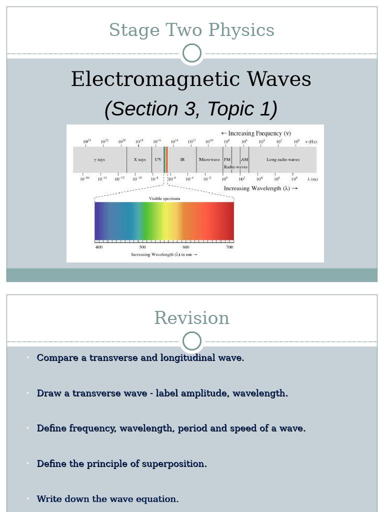 Topic 1 - Electromagnetic Waves | PDF | Waves | Electromagnetic Radiation