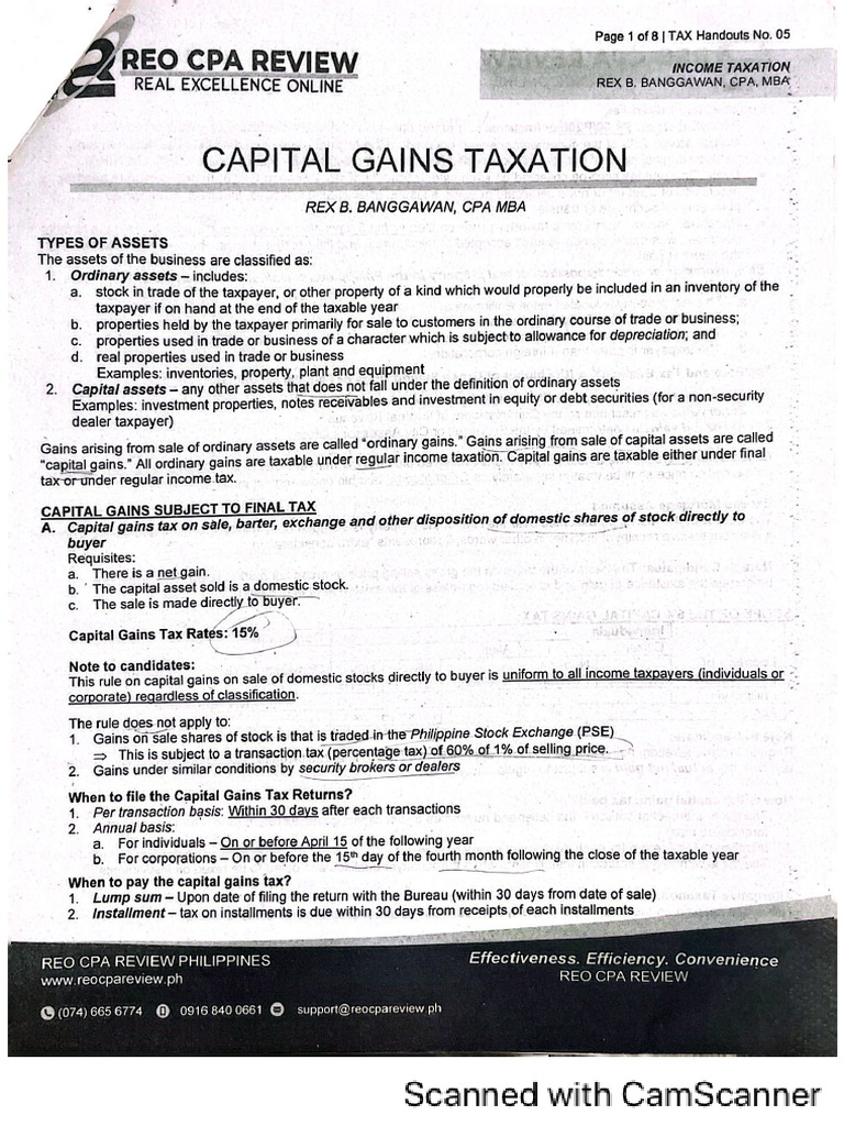 06 - Capital Gains Taxation | PDF