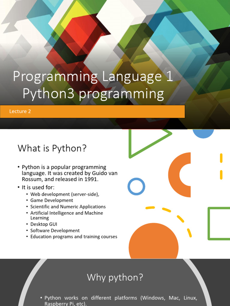 Lecture 2 Python Self Notes Pdf Python Programming Language Computer Programming 7506