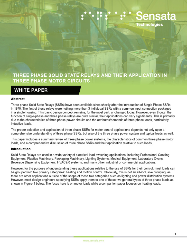 SSR 3 Phase Motor Control Whitepaper | PDF | Electronic Engineering ...