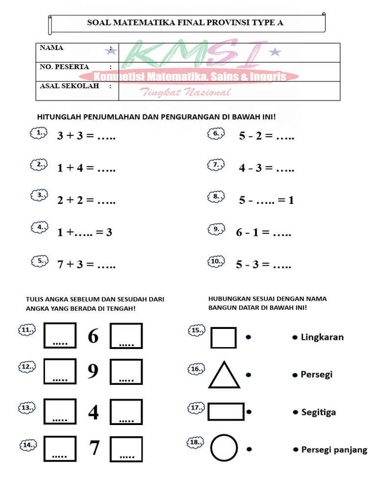 (Level A) Soal Final Provinsi Kmsi 2024 | PDF