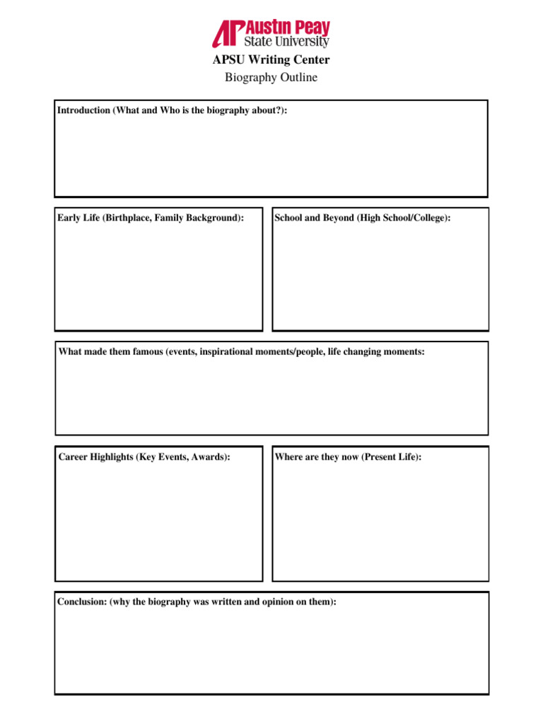 Biography Outline | PDF