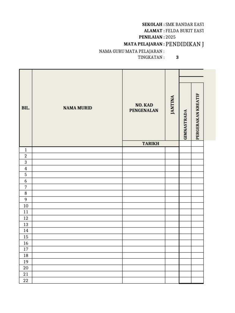 REKOD PBD KSSM PJPK T3 | PDF