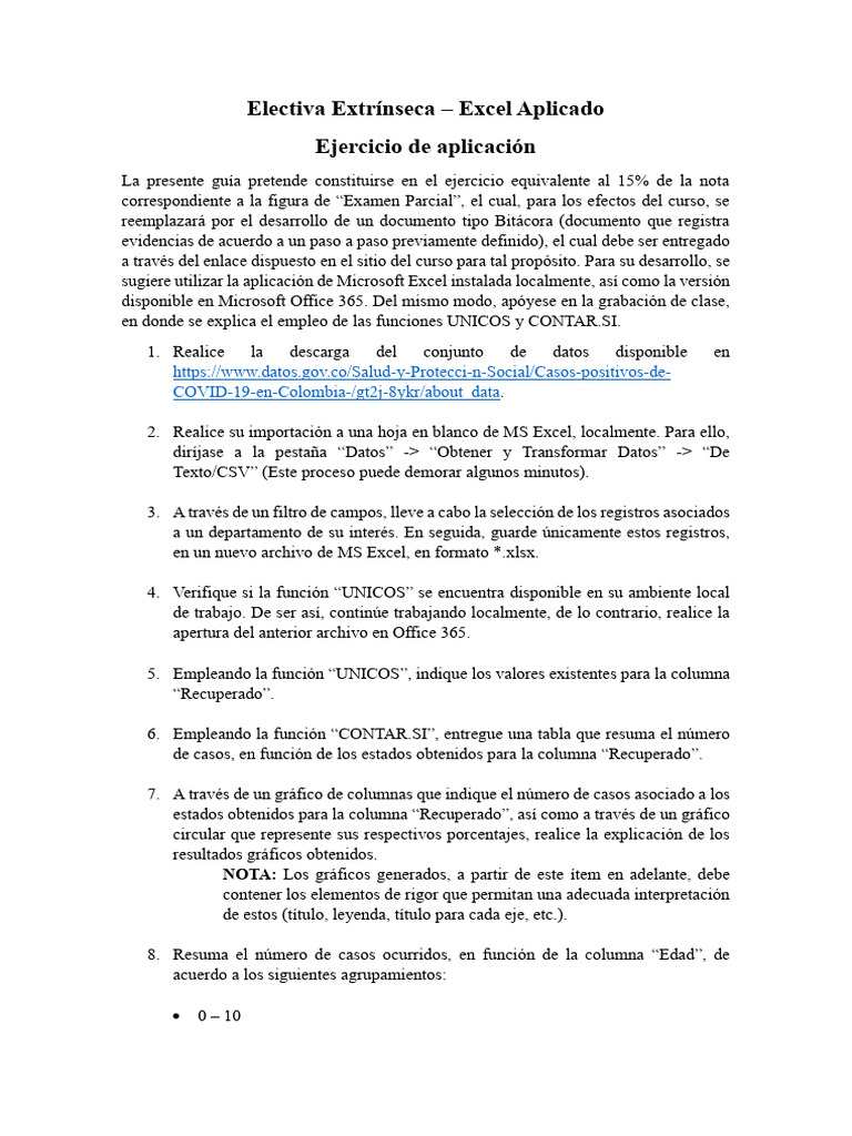 EExt. Excel Aplicado - Ejercicio de Aplicación No. 2 | PDF | Microsoft Excel | Microsoft Office