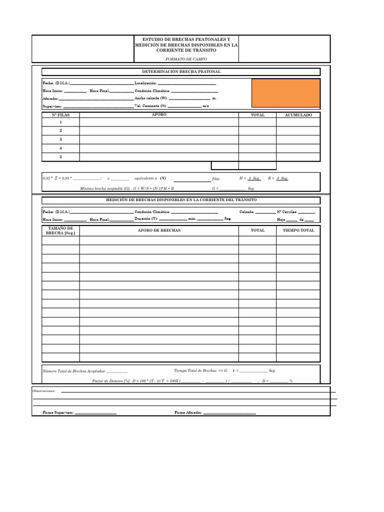 1998-08 - 10MPlaneación - Formato C-11 - Volúmenes Peatonales | PDF