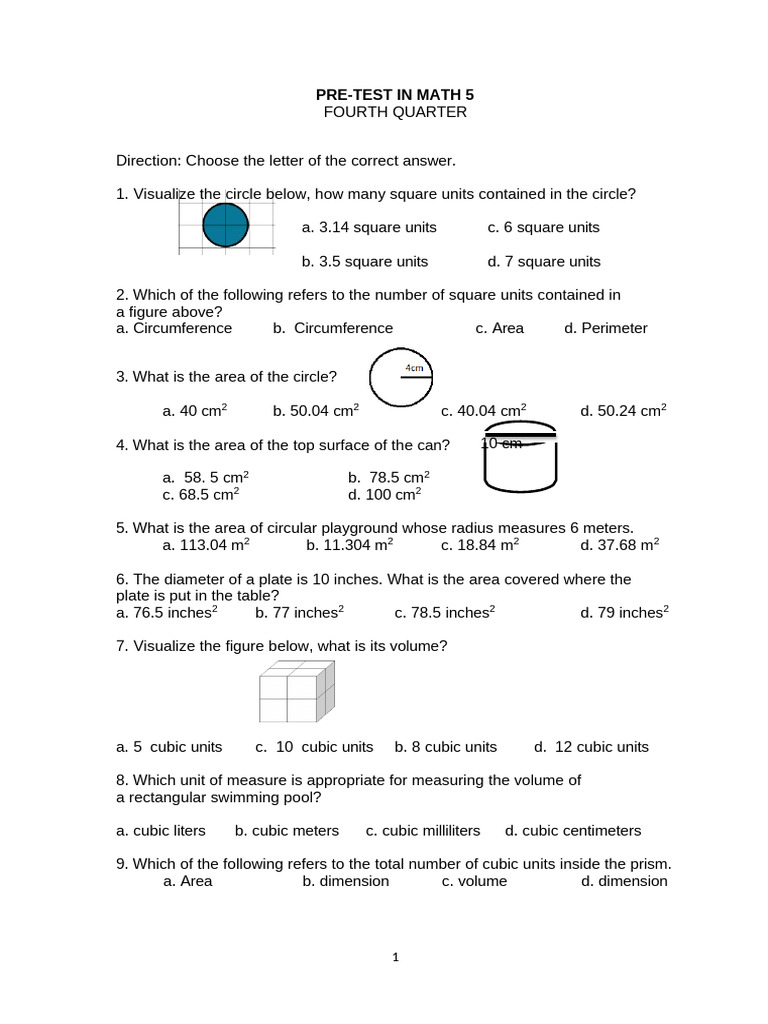 Q4 MATH 5 DLP | PDF | Area | Circle