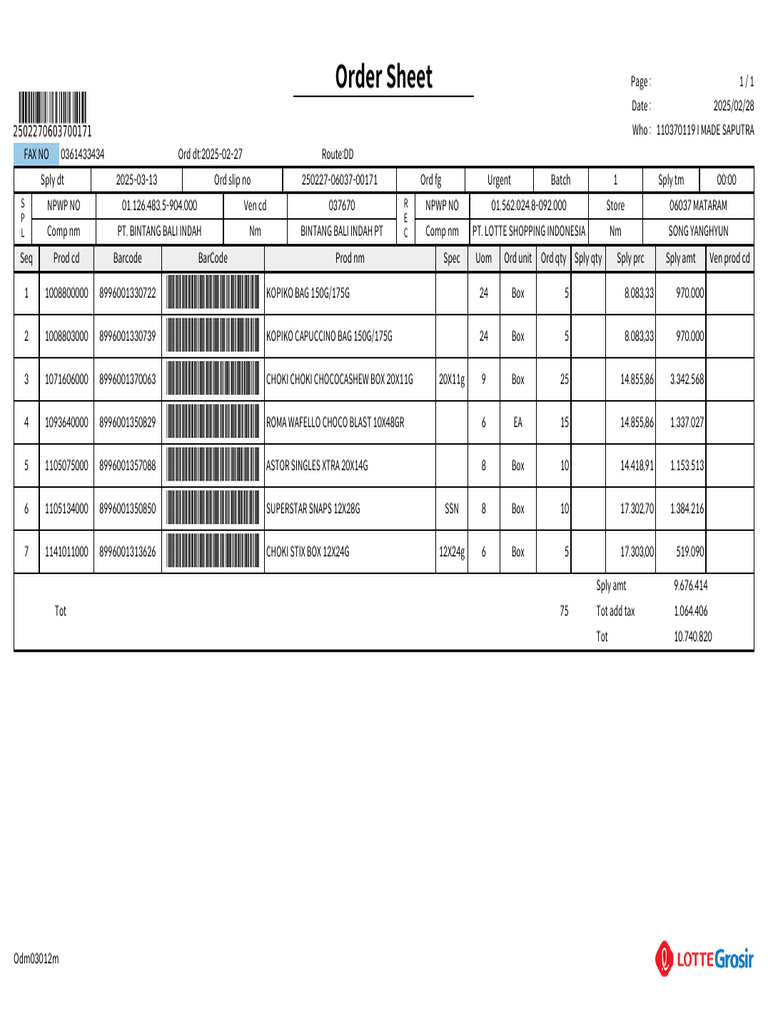 Odm03012r1 - MAYORA CWC | PDF