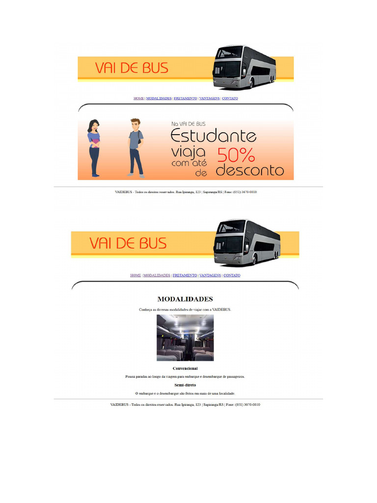 Exercício Vai de Bus | PDF