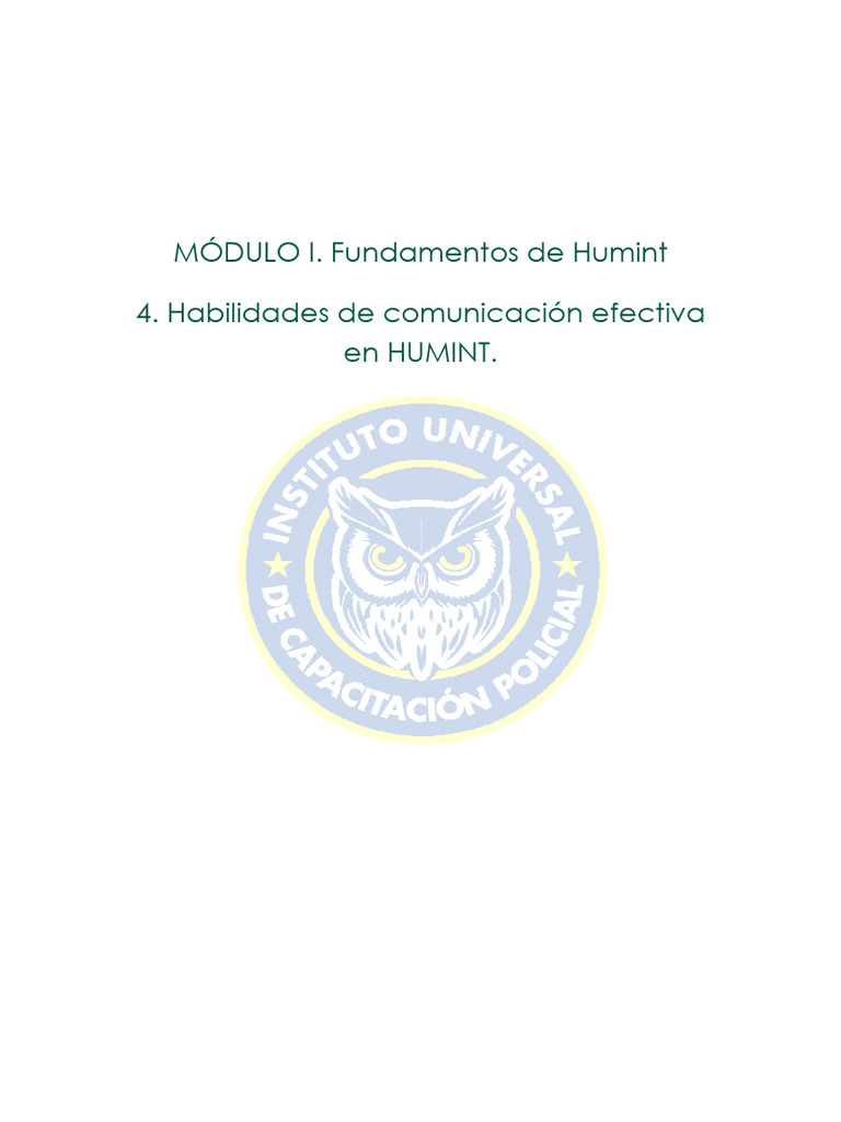 1.4 Fundamentos de HUMINT | PDF | Comunicación | Comunicación no verbal