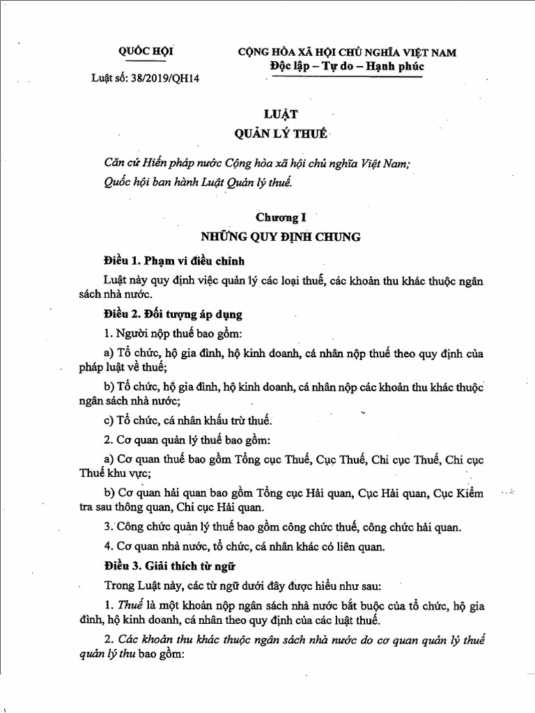 QLT_Luat QLT_38.2019.QH14 | PDF