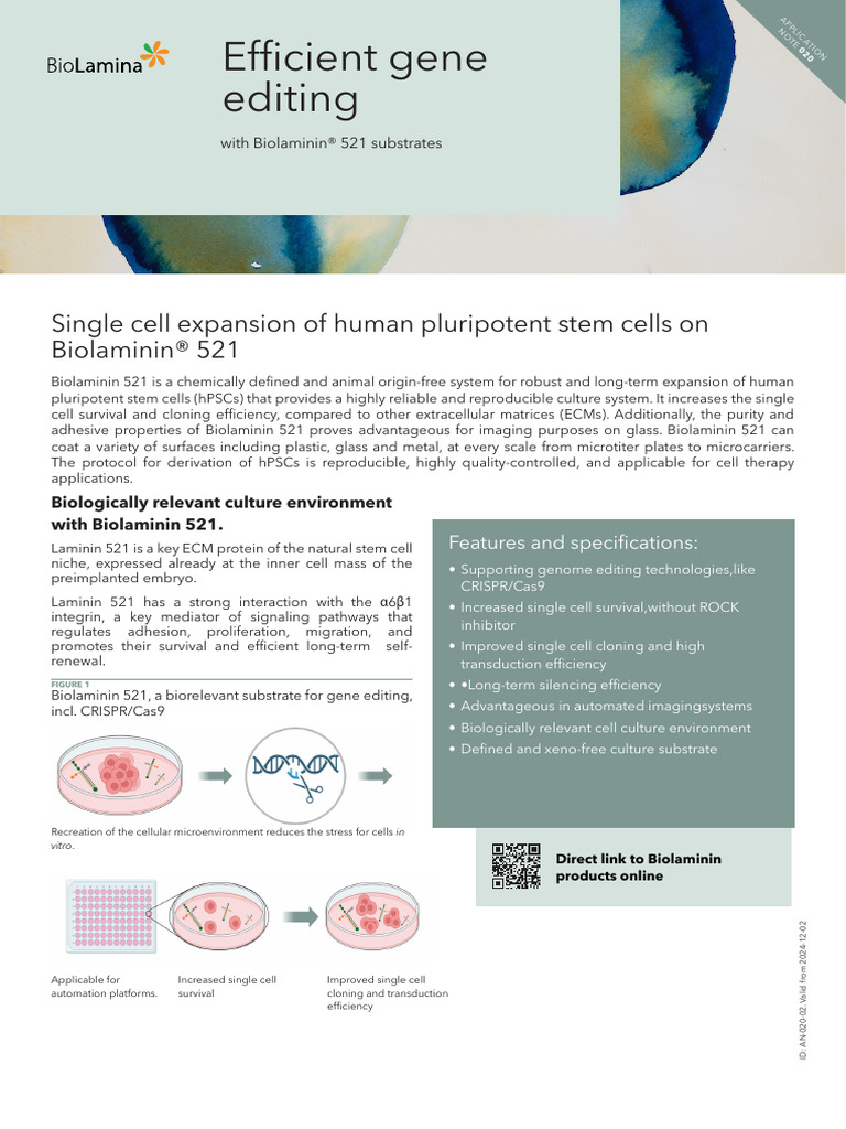 Biolamina Gene Editing App Note 20-02 | PDF | Extracellular Matrix ...