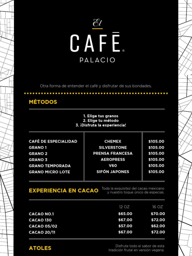 Menu El Cafe Palacio Centro | PDF | Frutas comestibles | Cocina