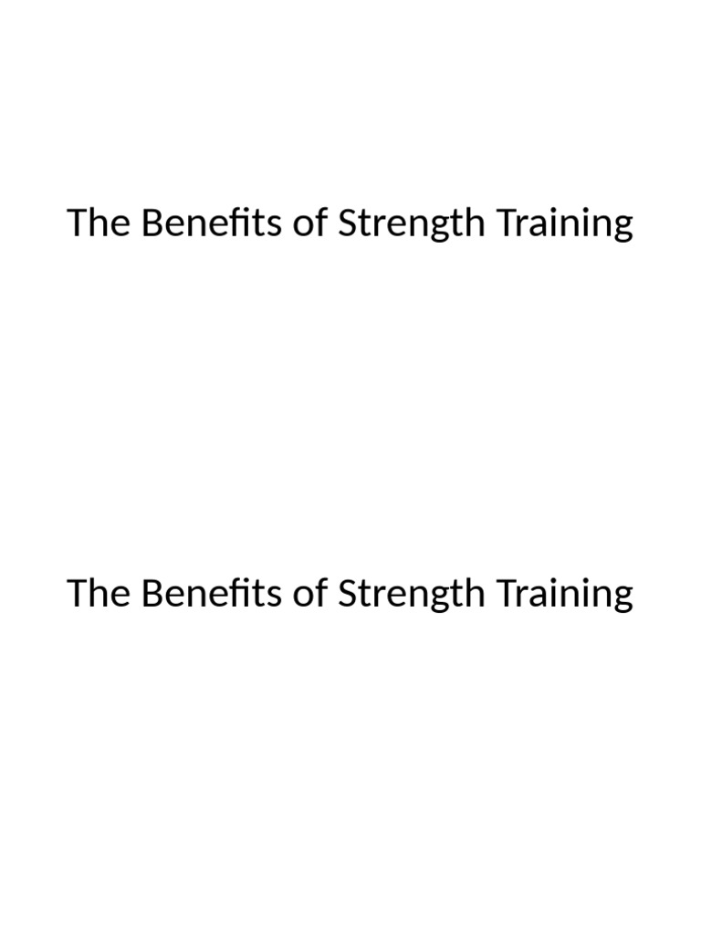 Benefits Strength Training | PDF