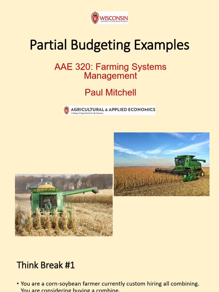 Partial Budgeting Examples | PDF | Hay | Agriculture
