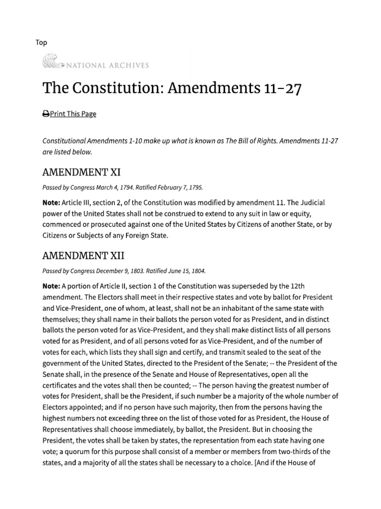 Bill of Rights Amendments 11-27 | PDF