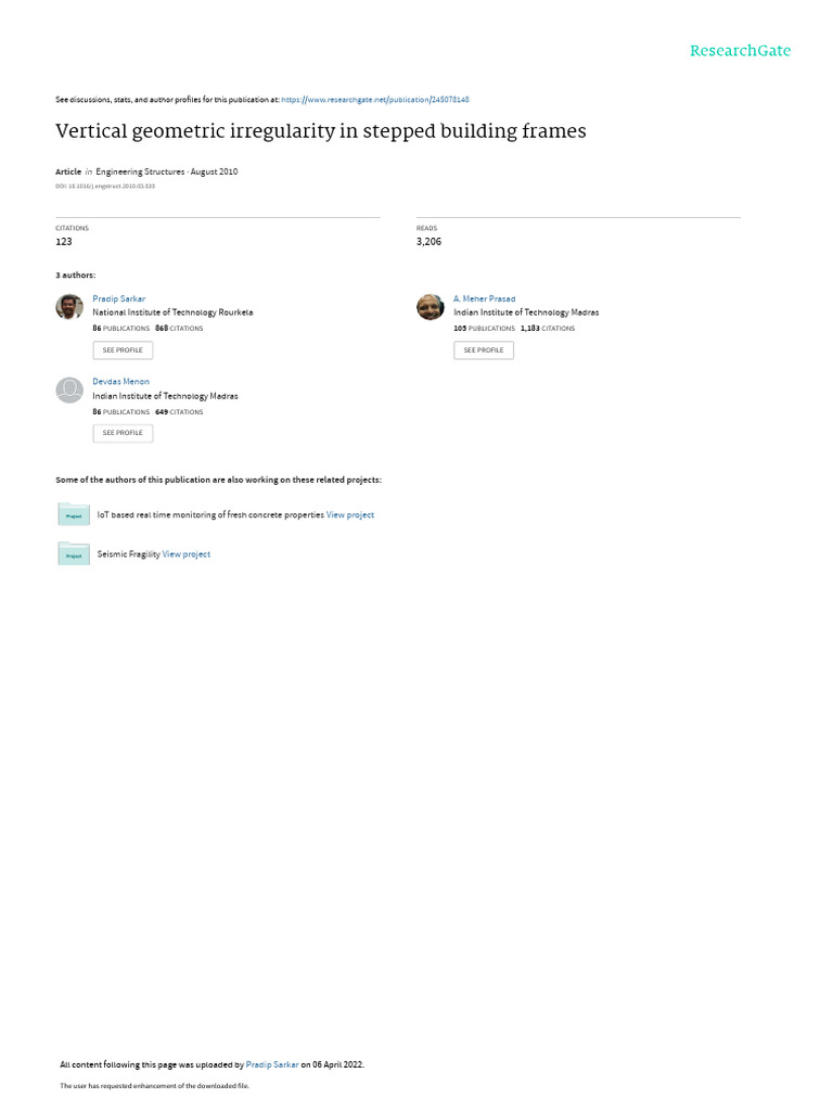 Vertical geometric irregularity in stepped building frames | PDF | Geometry