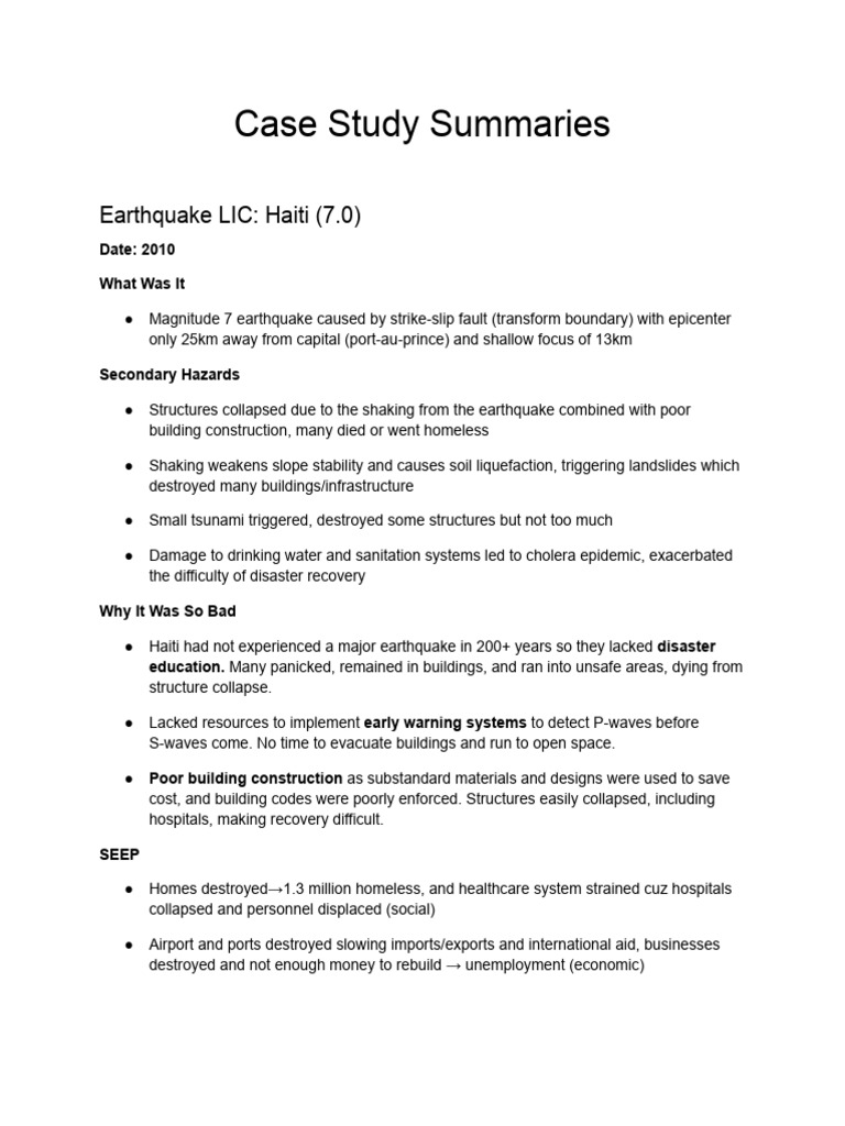 Option D Case Studies + Detailed Examples | PDF | Types Of Volcanic ...