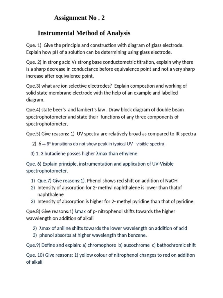 Assignment 2 Chemistry | PDF