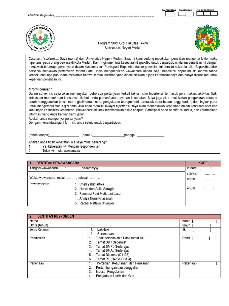 Kuesioner Hipertensi Kel 4B Revisi-1 | PDF