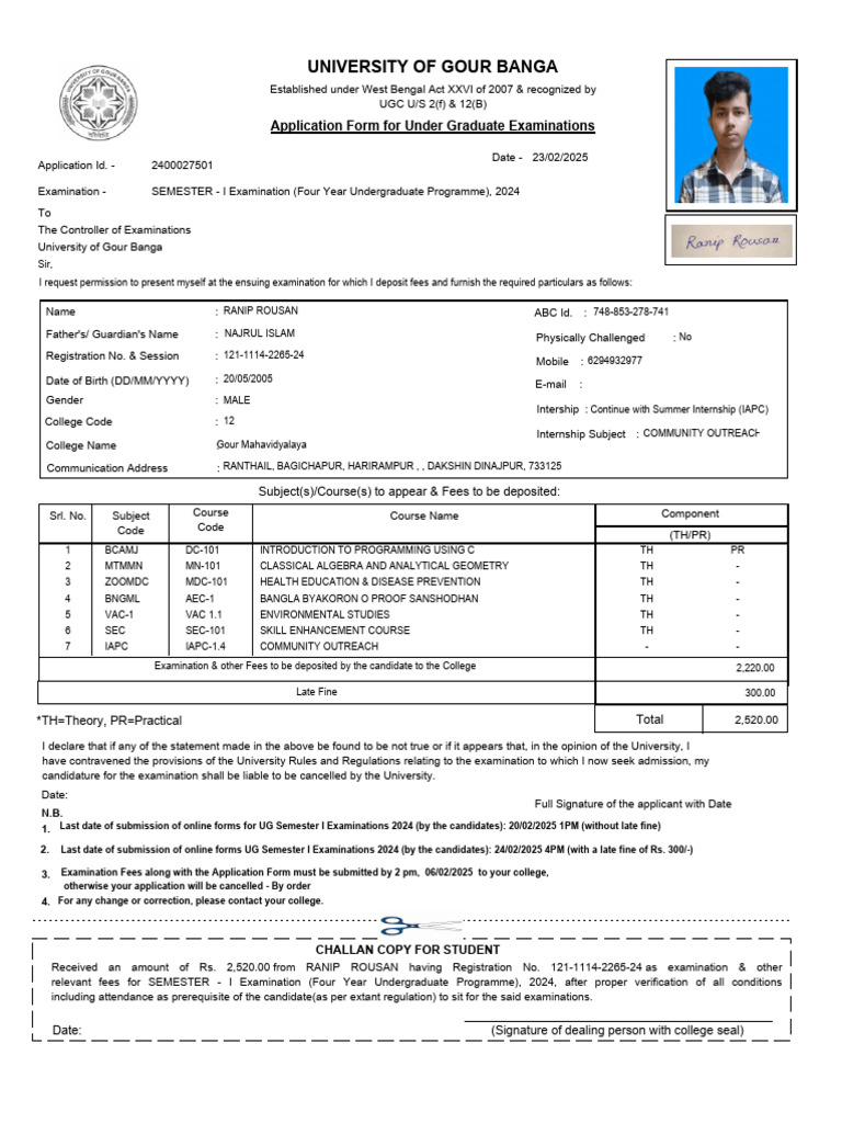 Enrolment - Form - 121 1114 2265 24 - 23 02 2025 - 10 56 | PDF ...