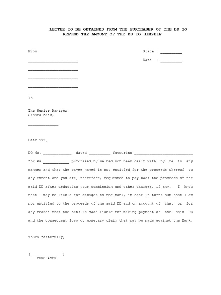 DD Cancellation Letter | PDF