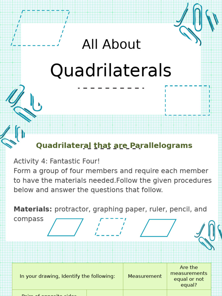 Quadrilaterals That Are Parallelograms | PDF | Elementary Geometry ...