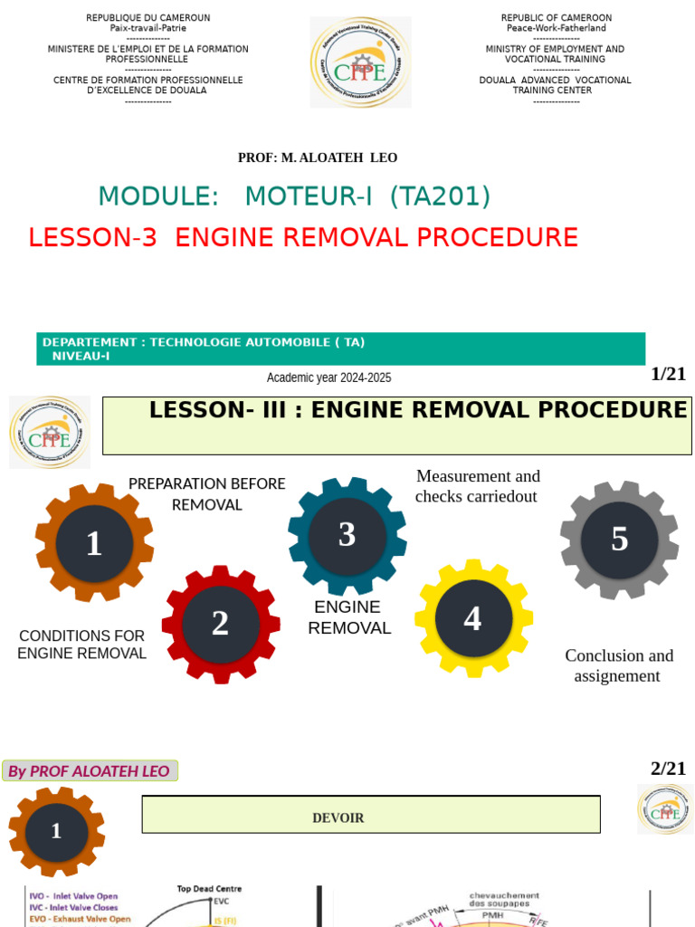 Engine Removal Procedure Guide | PDF | Piston | Cylinder (Engine)