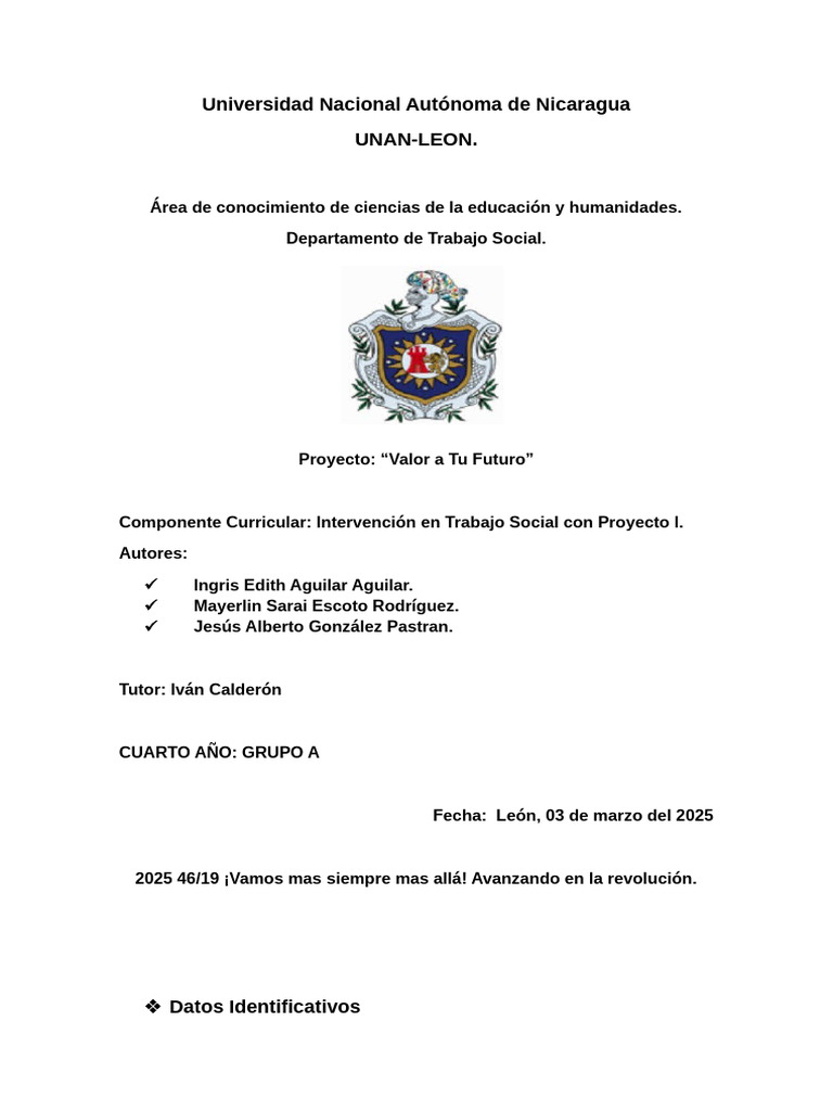 PROYECTO SOCIAL l-1 | PDF | Juventud | Adolescencia