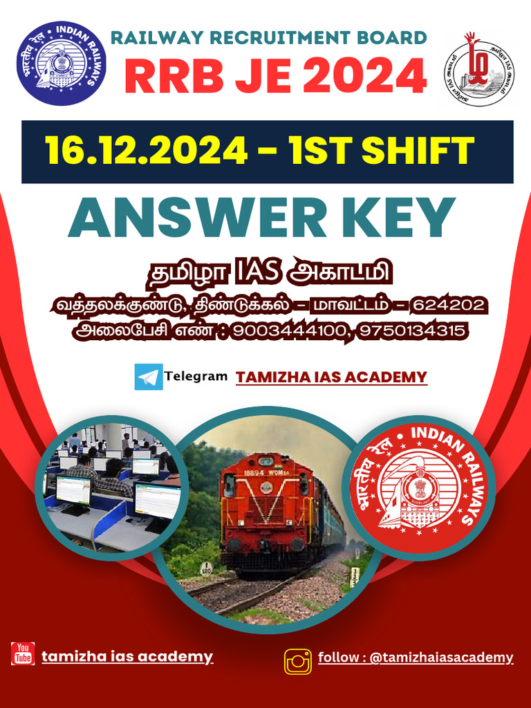 2024 RRB Je All Shift Question Paper Compiled Tamil Medium Tamizha | PDF