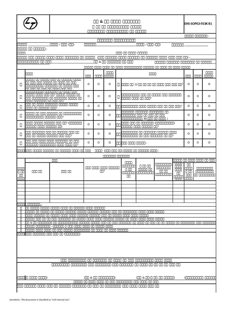 LTE-CLS-EHS-SOP03-F03K R0 Abrasive Blasting Permit - Hindi | PDF